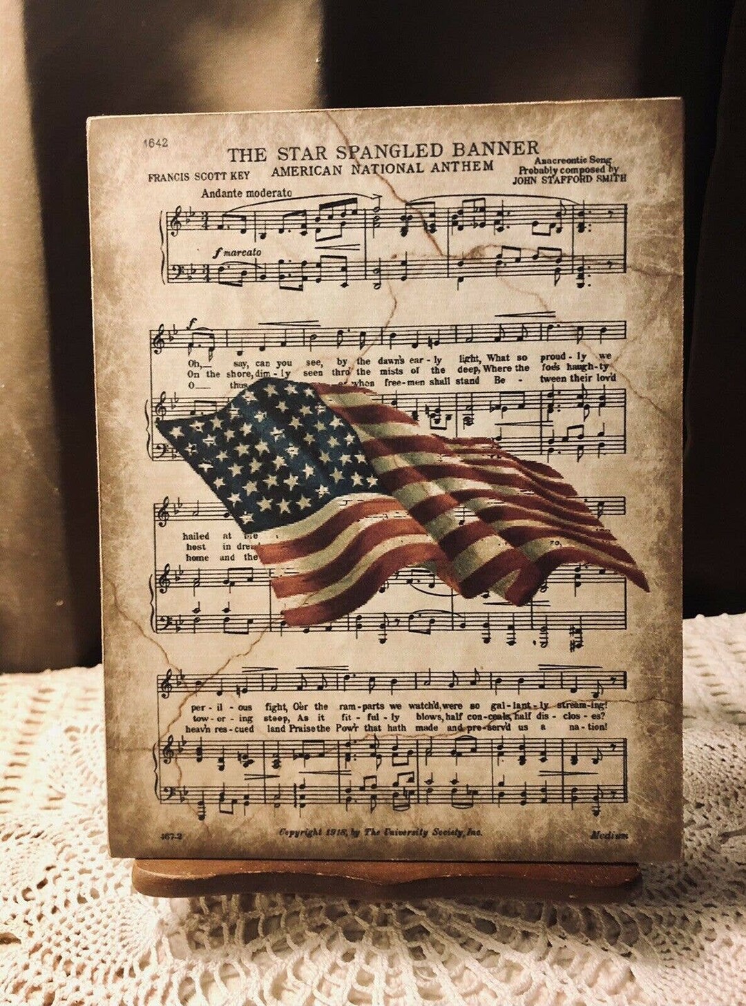 FLAG the Star Spangled Banner, Patriotic, Americana Handcrafted Plaque ...