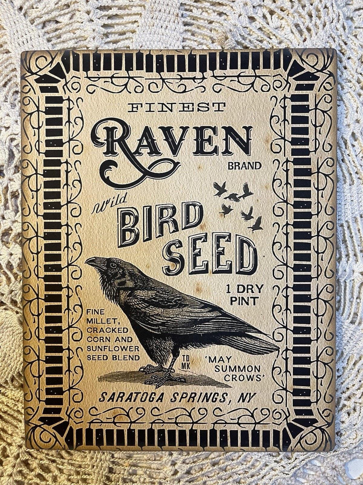 Edgar Allan Poe Handcrafted Plaque Sign, Raven Bird Seed Apothecary ...
