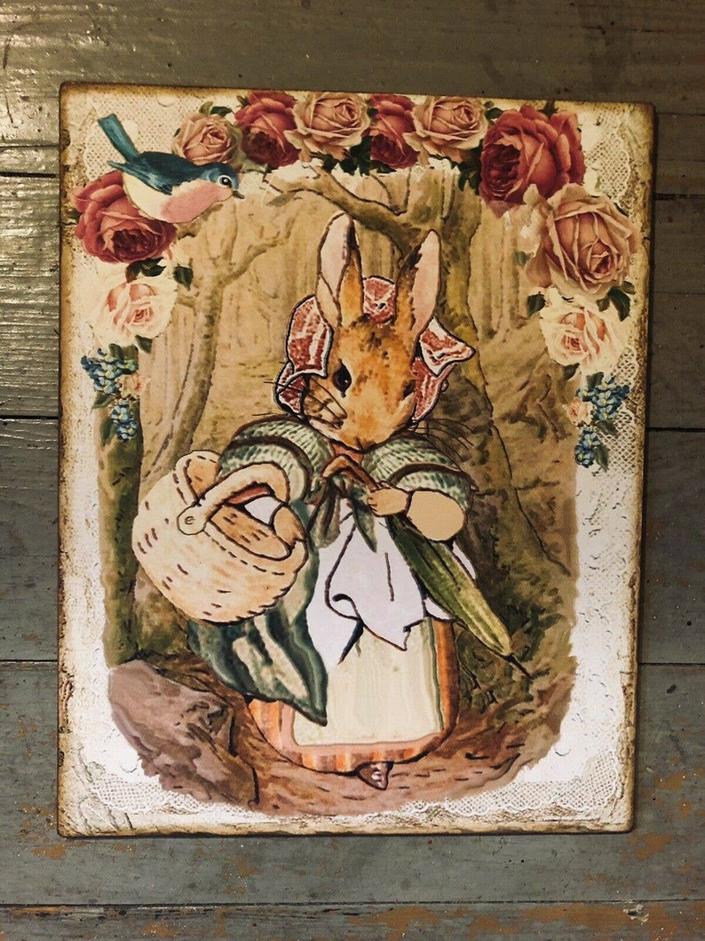 Beatrix Potter Bunny Rabbit Handcrafted Plaque / Sign 2 - Etsy