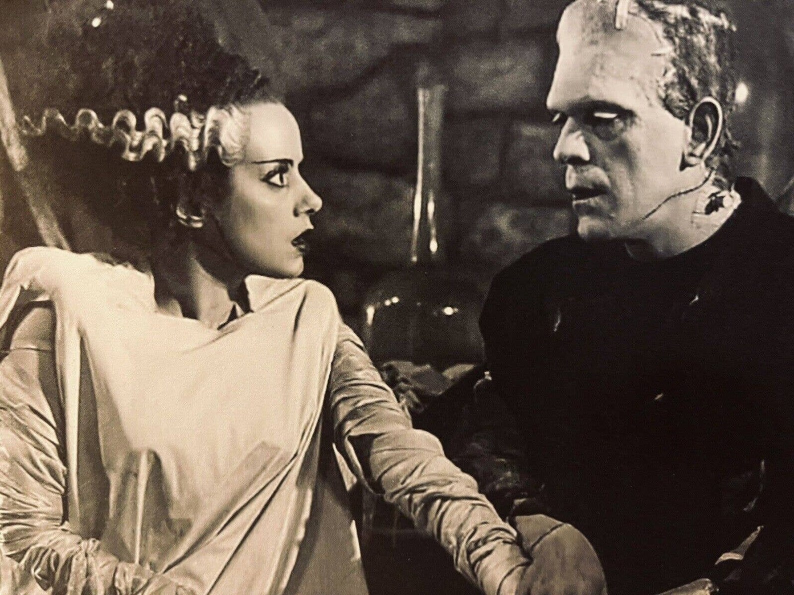 Retro Halloween, Frankenstein & His Bride, , Handcrafted Plaque / Sign ...