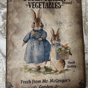 Peter Rabbit Vegetables Mr Mcgregor's Garden Handcrafted Plaque / Sign ...