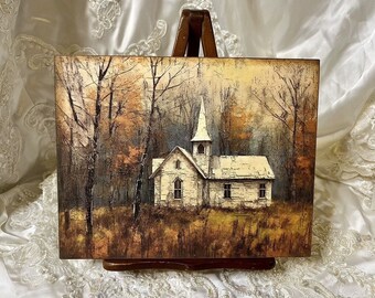 Church Chapel, Primitive Folk Art, Handcrafted Plaque / Sign #2 - Etsy