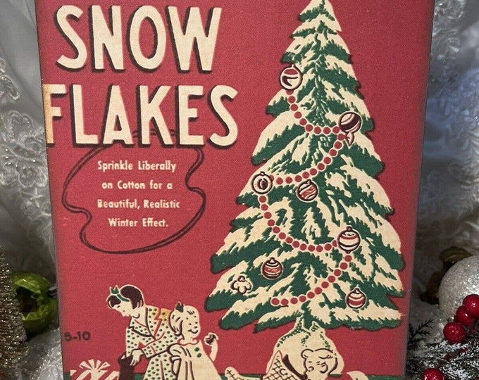 Retro Christmas Tree Mica Snow Flakes Handcrafted Plaque Sign - Etsy