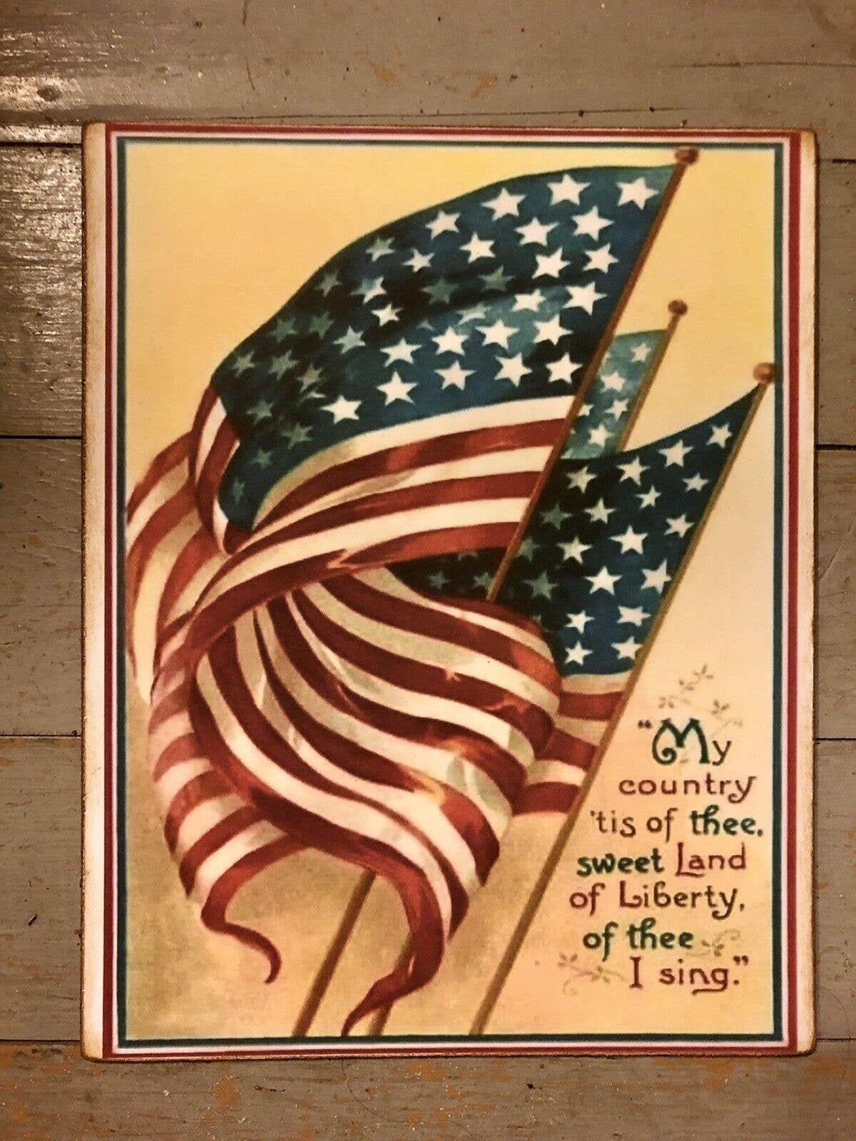 American Flag Patriotic Americana Handcrafted Plaque / Sign - Etsy