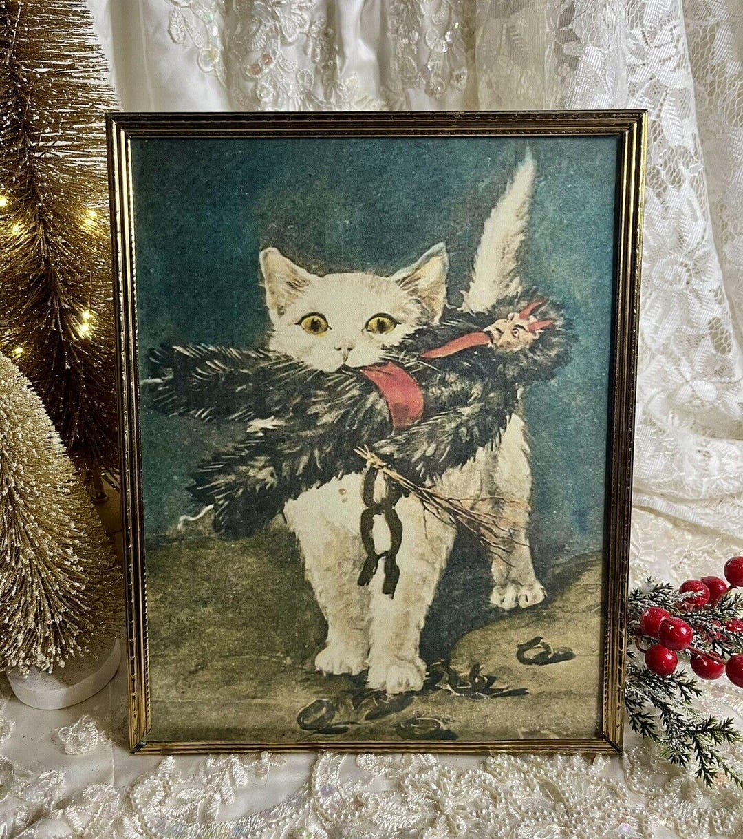 Krampus Cat, Vintage Gold Metal Frame, Framed Print #18 - Etsy