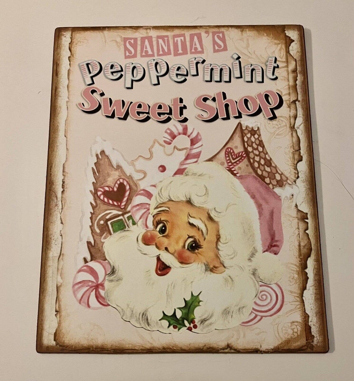 Santa's Peppermint Sweet Shop Pink Christmas RETRO - Etsy