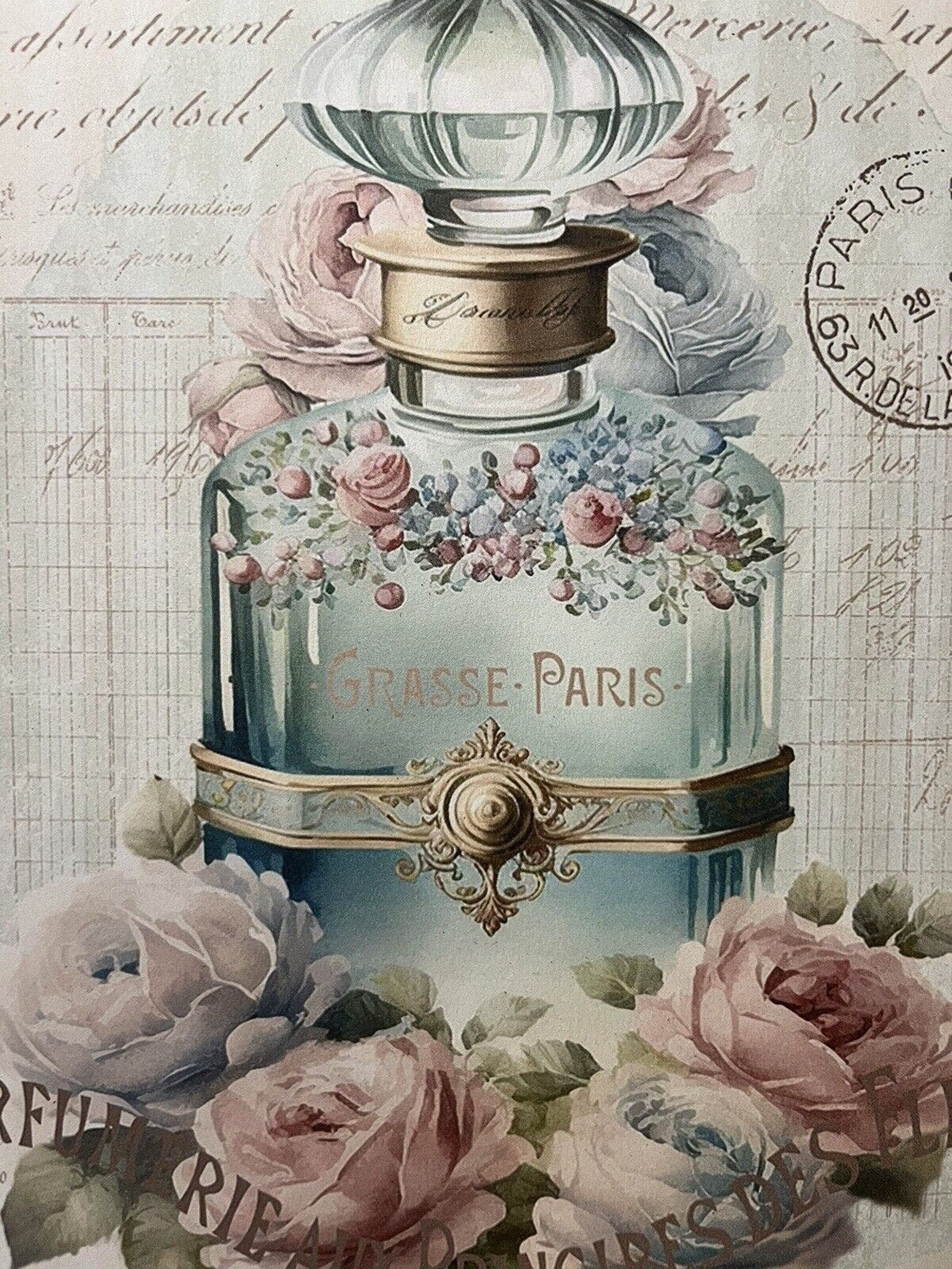 French Perfume, Parfumerie, Romantic Cottage Style Handcrafted Plaque ...