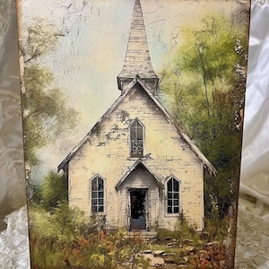 Church Chapel, Primitive Folk Art, Handcrafted Plaque / Sign #1 - Etsy