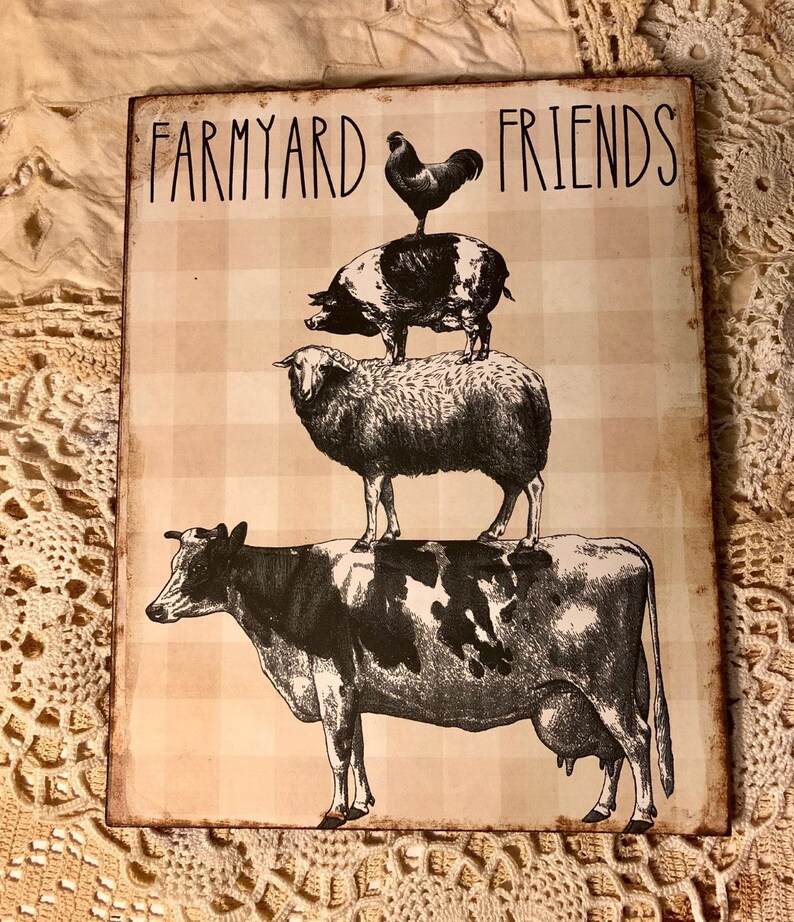 Farmyard Friends, Rustic, Farmhouse HANDCRAFTED Sign / Plaque - Etsy