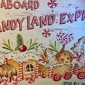 Candy Land Express, Pink Christmas, Handcrafted Plaque / Sign - Etsy