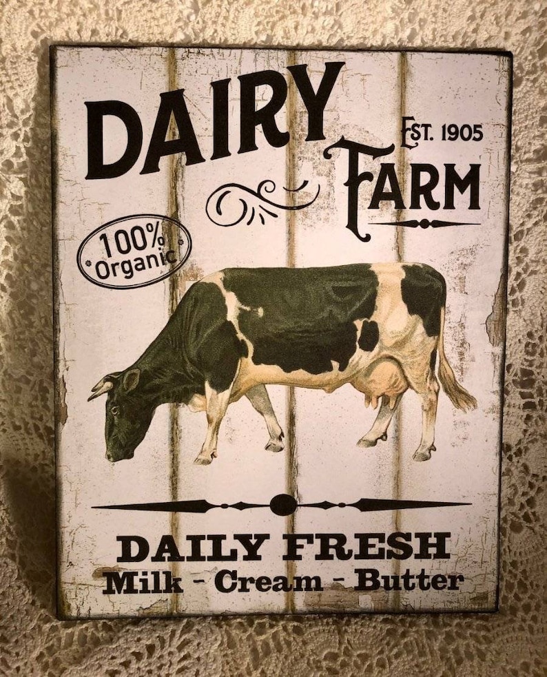 Dairy Farm Cow Farmhouse Handcrafted Plaque / Sign | Etsy