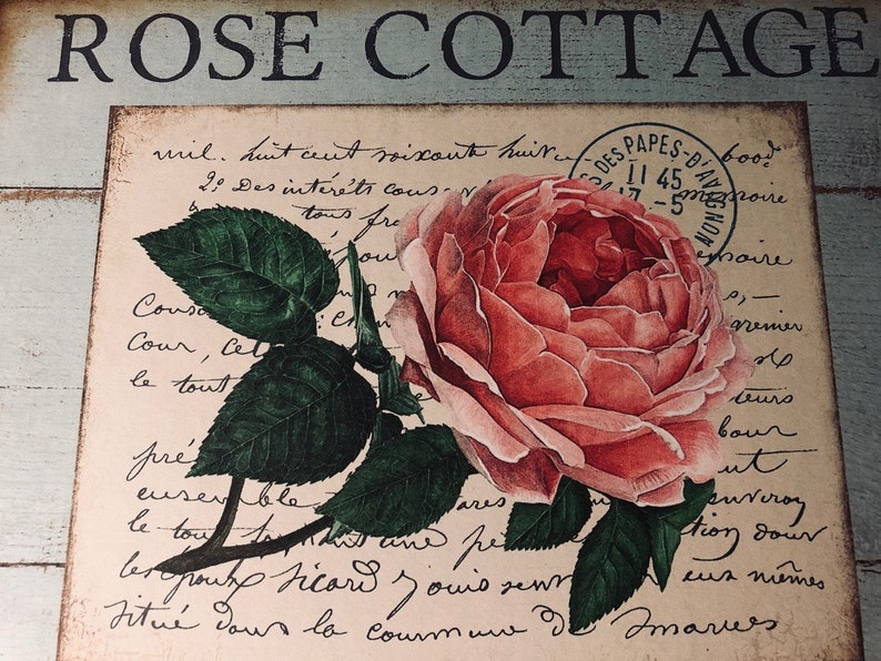 Rose Cottage Garden Shabby Chic Sign / Plaque | Etsy