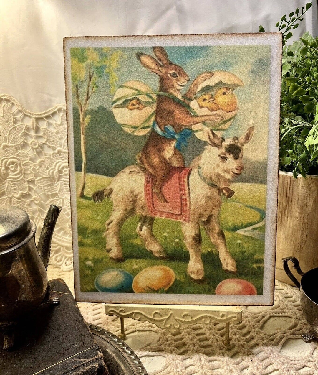 Vintage Victorian, Easter Bunny Rabbit, Goat, Chicks, HANDCRAFTED ...