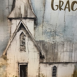 Church Chapel, Primitive Folk Art, AMAZING GRACE Handcrafted Plaque ...