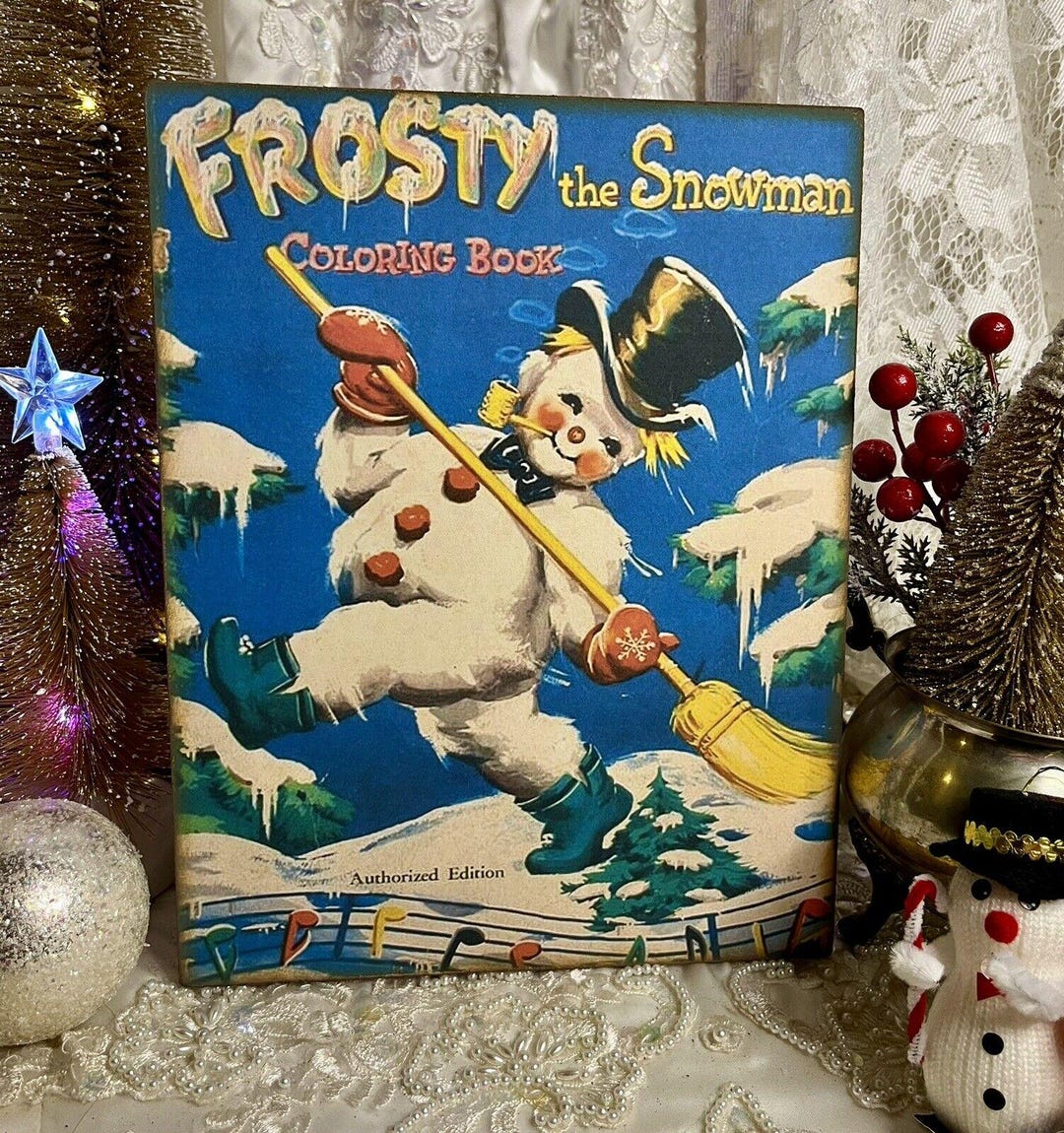 Frosty the Snowmen, Retro Kitschy Christmas Handcrafted Plaque / Sign ...