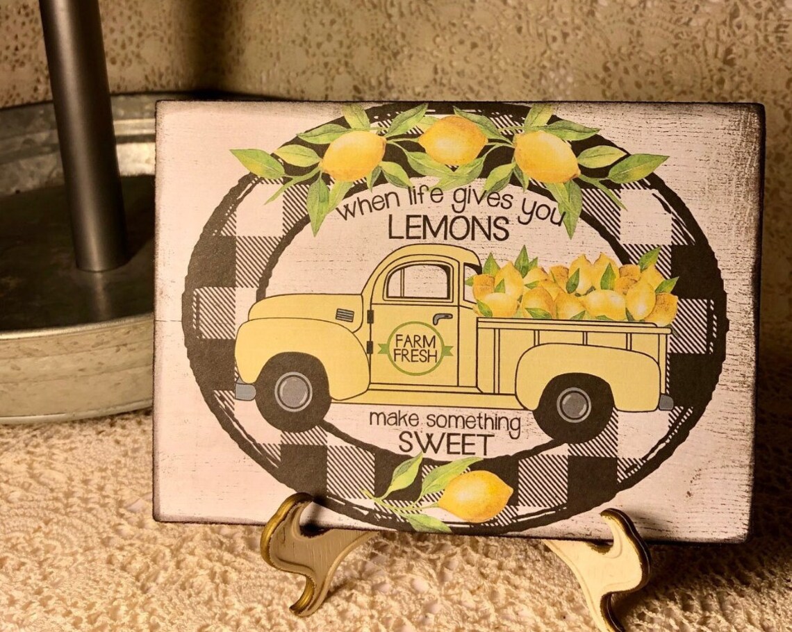 Lemons Farm Fresh Truck, Vintage Style, Mini Plaque / Sign - Etsy