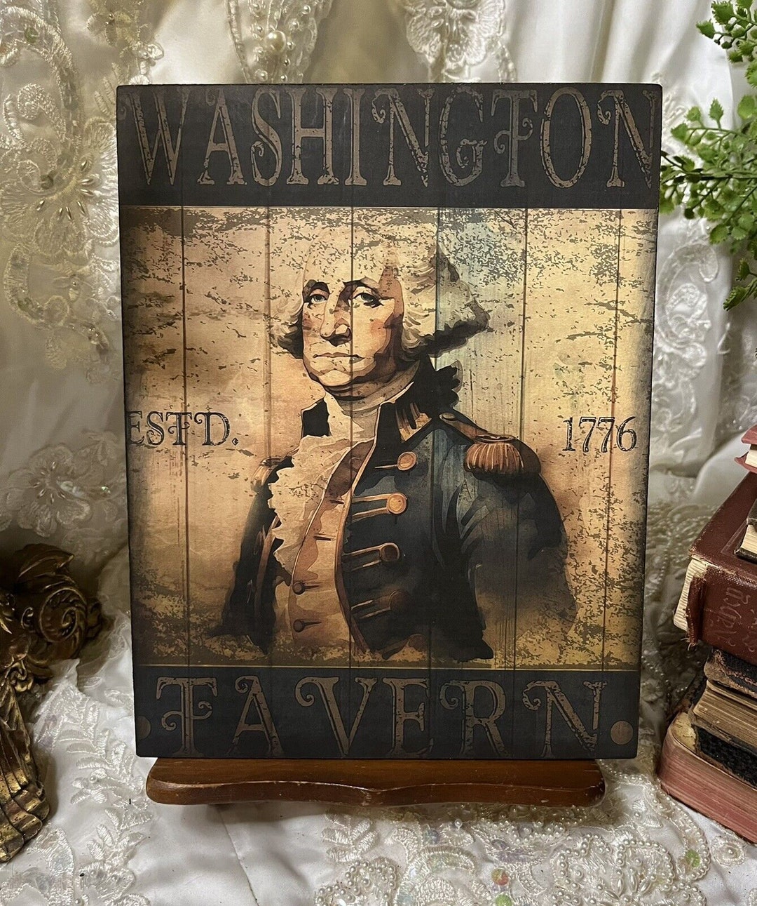 George Washington, Tavern Sign , America, 1776 Patriotic Handcrafted ...