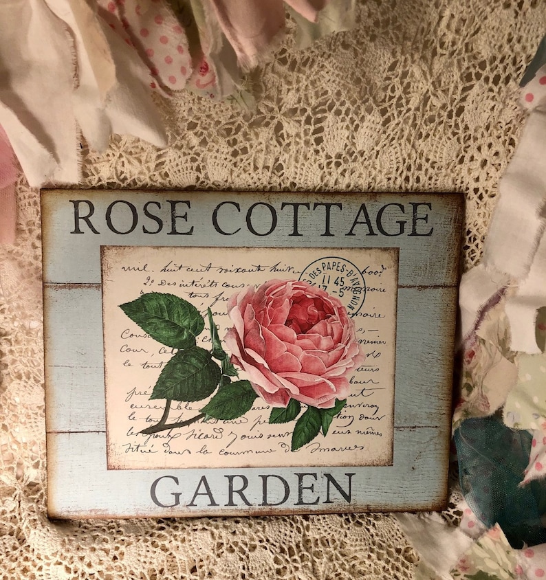 Rose Cottage Garden Shabby Chic Sign / Plaque | Etsy