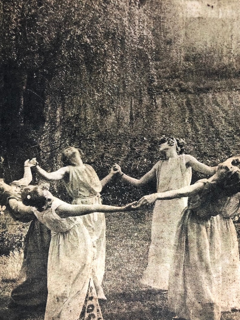 The Witches Circle, Witch Coven Dance, Vintage Halloween Decor ...