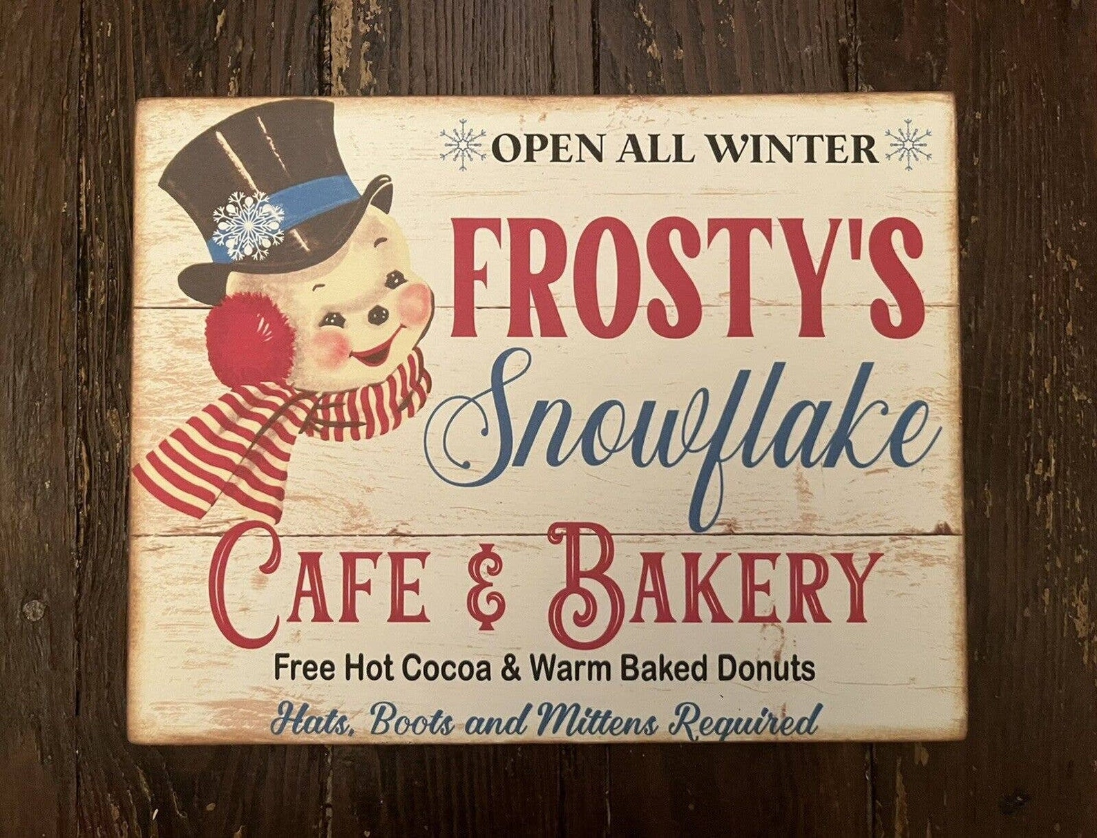 Frosty's Snowflake Cafe & Bakery Winter Snowman - Etsy