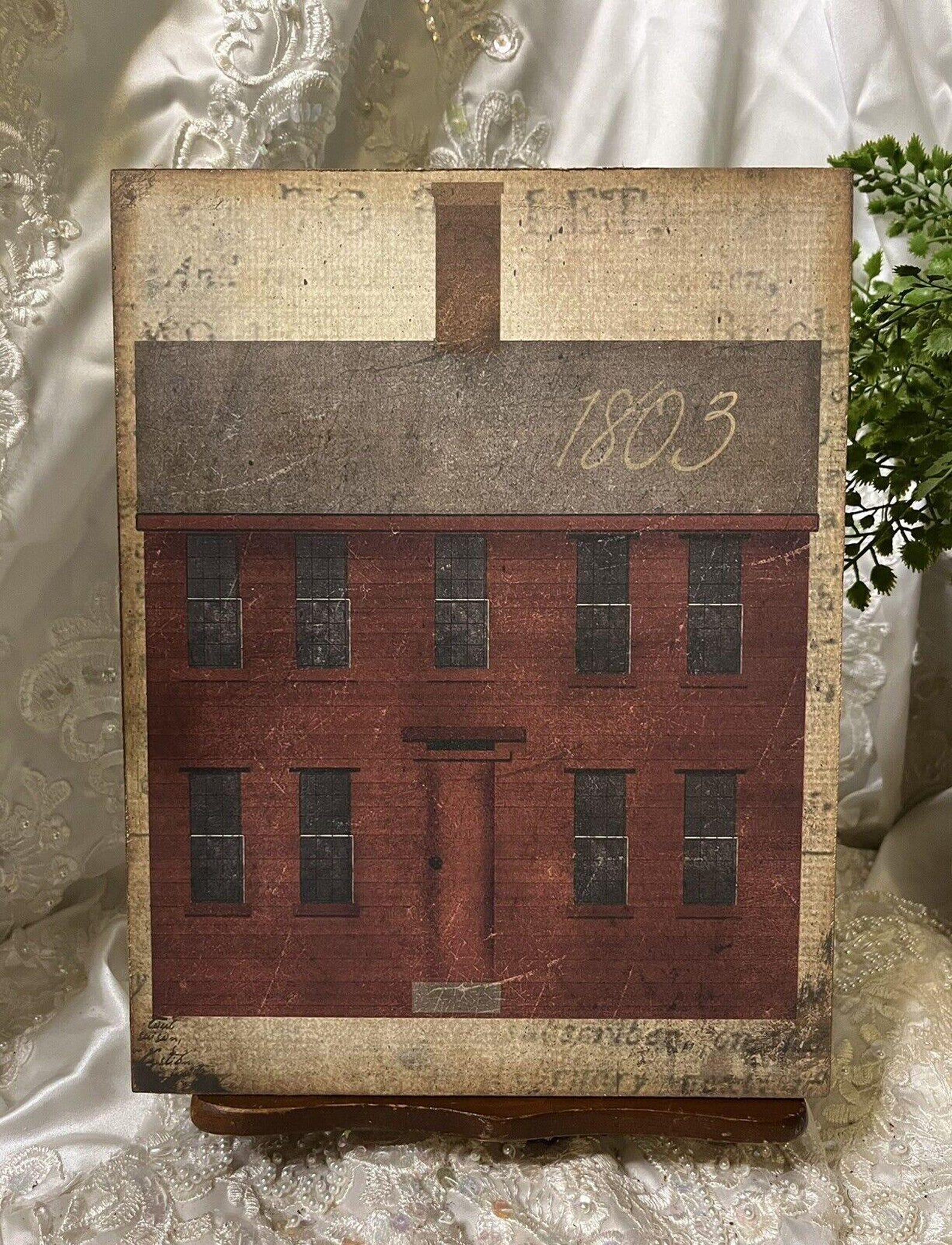 Primitive House, Folk Art, Saltbox House, Handcrafted Plaque / Sign #4 ...