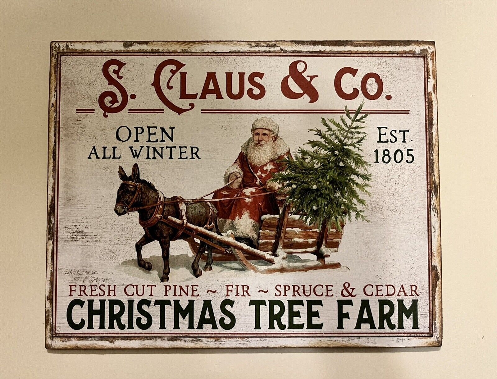 S. Claus & Co., Christmas Tree Farm, Santa W/ Donkey, Handcrafted ...