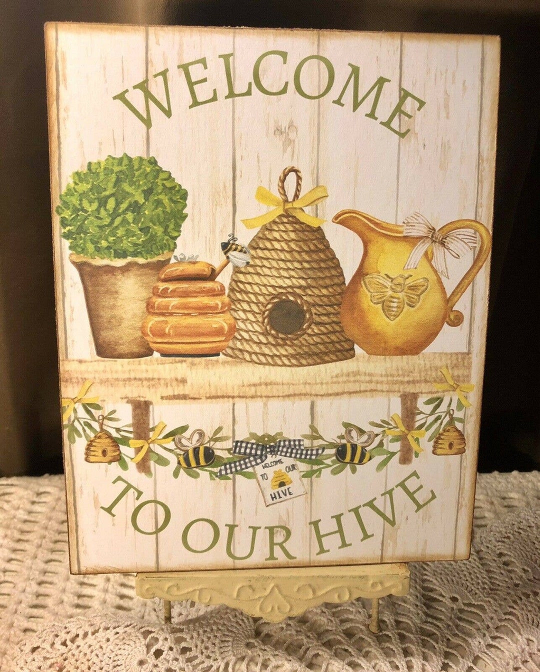 Welcome to Our Hive, Farmhouse, Bee, Handcrafted Plaque / Sign - Etsy