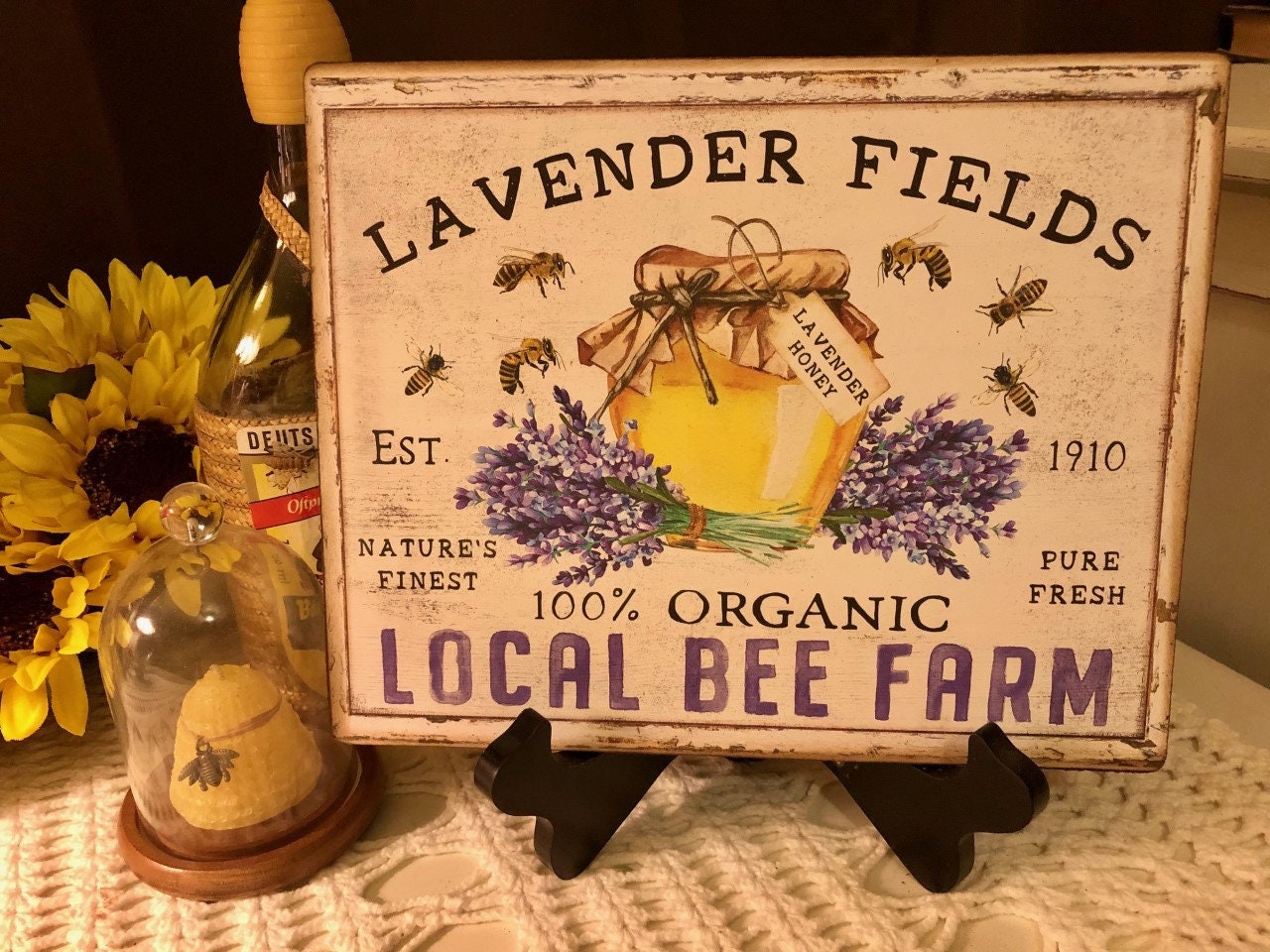 LAVENDER FIELDS Local Bee Farm Handcrafted Plaque / Sign - Etsy