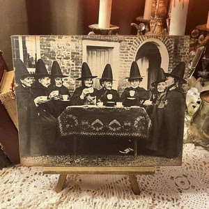 Witch Tea Party, Vintage Halloween, Handcrafted Plaque / Sign - Etsy
