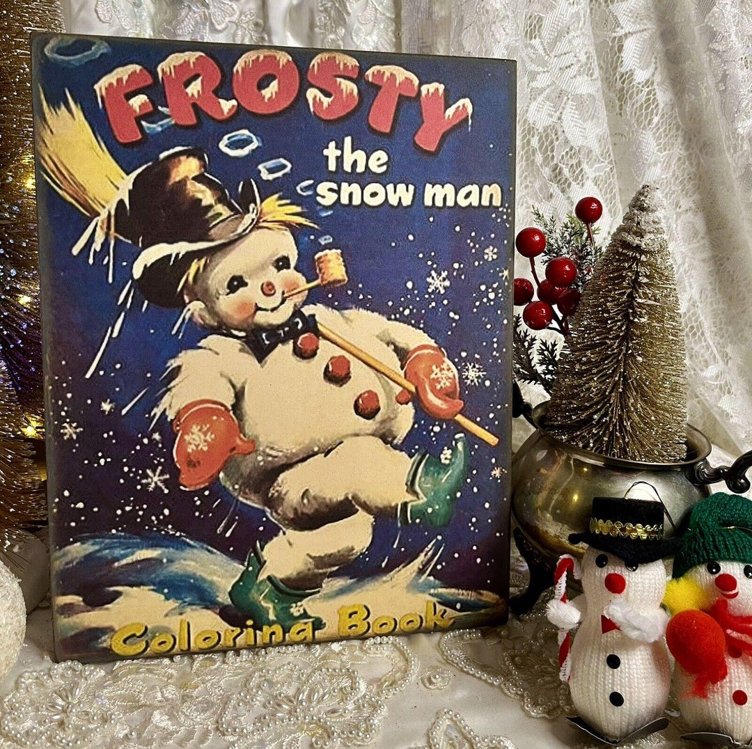 Frosty the Snowmen, Retro Kitschy Christmas Handcrafted Plaque / Sign ...