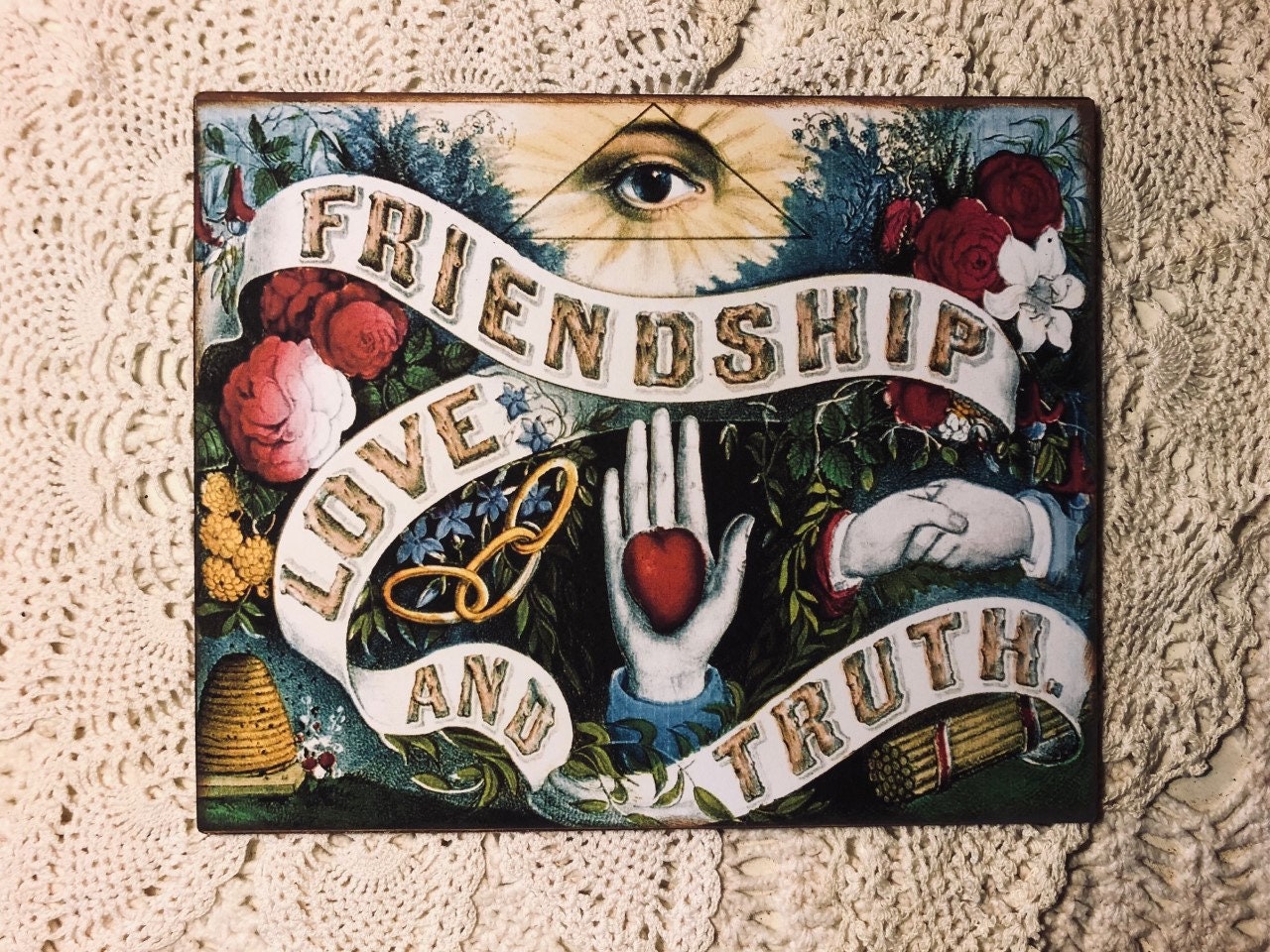 Friendship, Love and Truth, Mystical, All Seeing Eye, Handcrafted ...