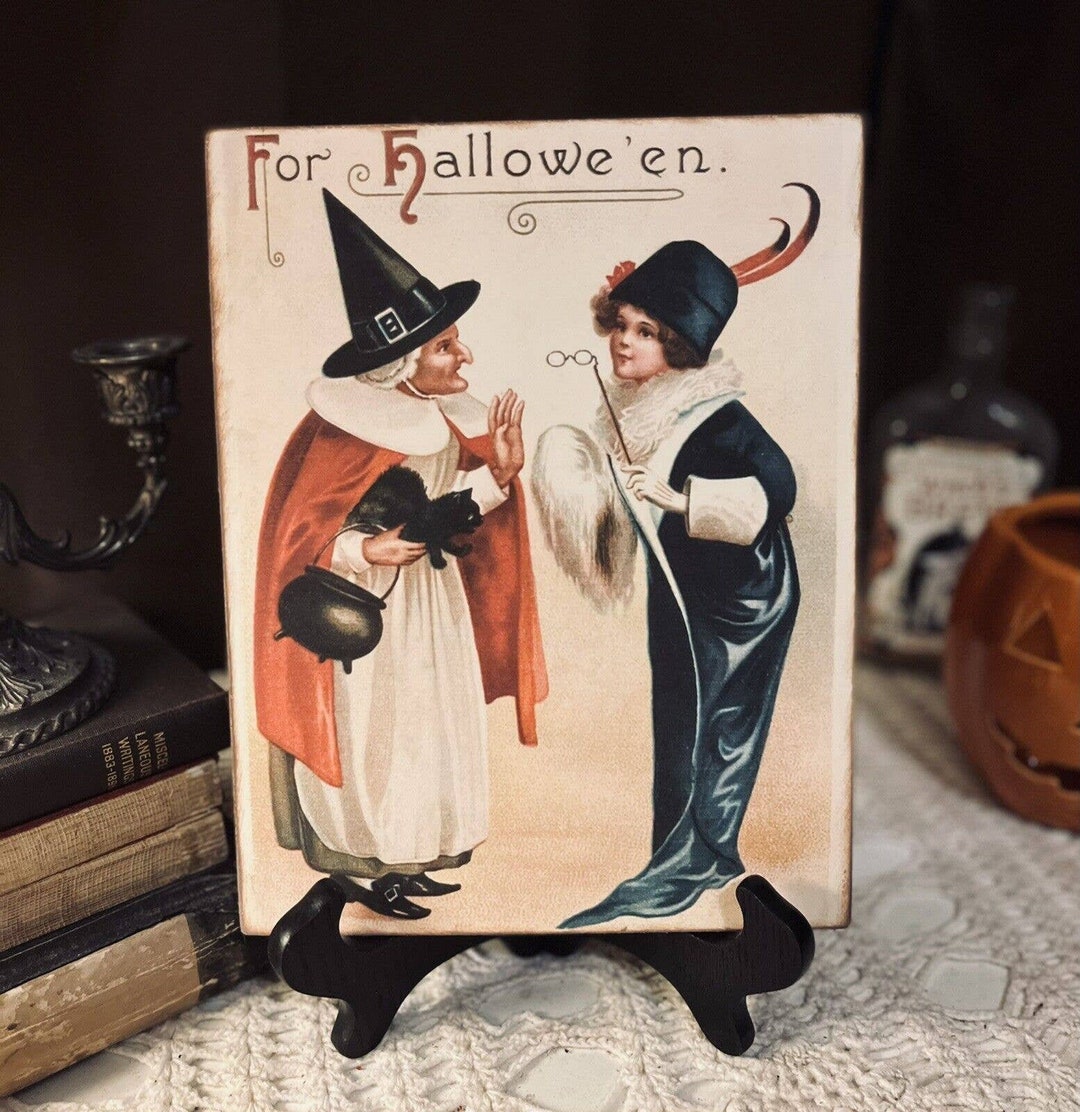 Witch, Vintage Halloween, Witches Fashion, Handcrafted Plaque / Sign - Etsy