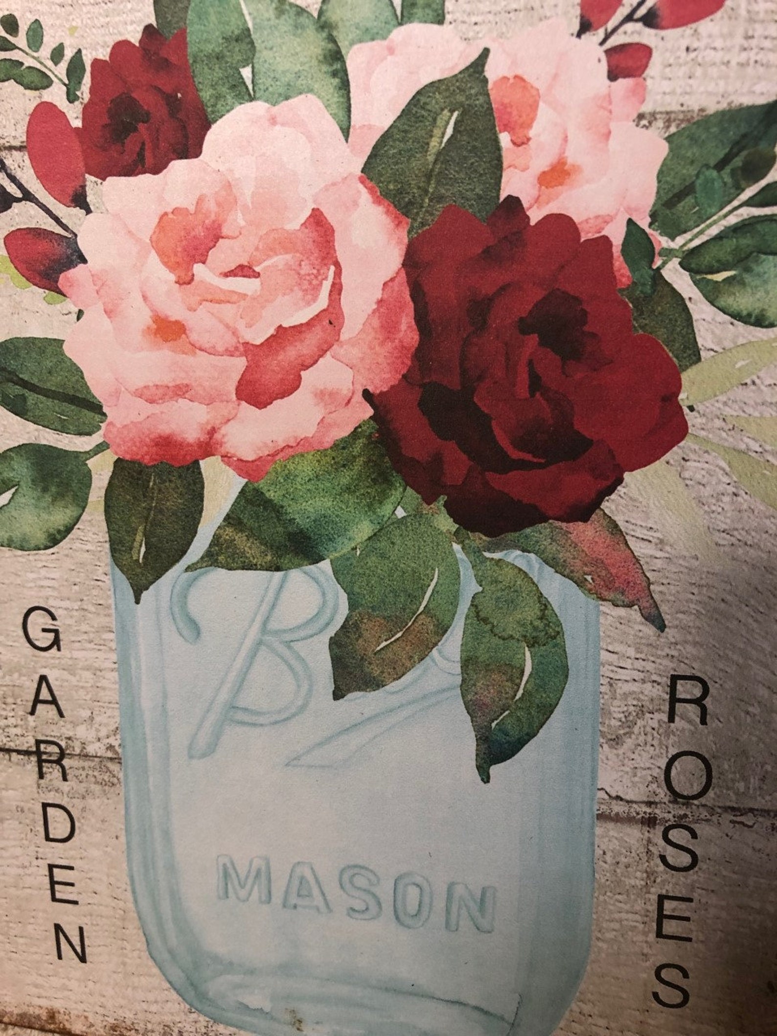 Mason Jar Garden Roses Bouquet, Home Sweet Home, Handcrafted Plaque ...