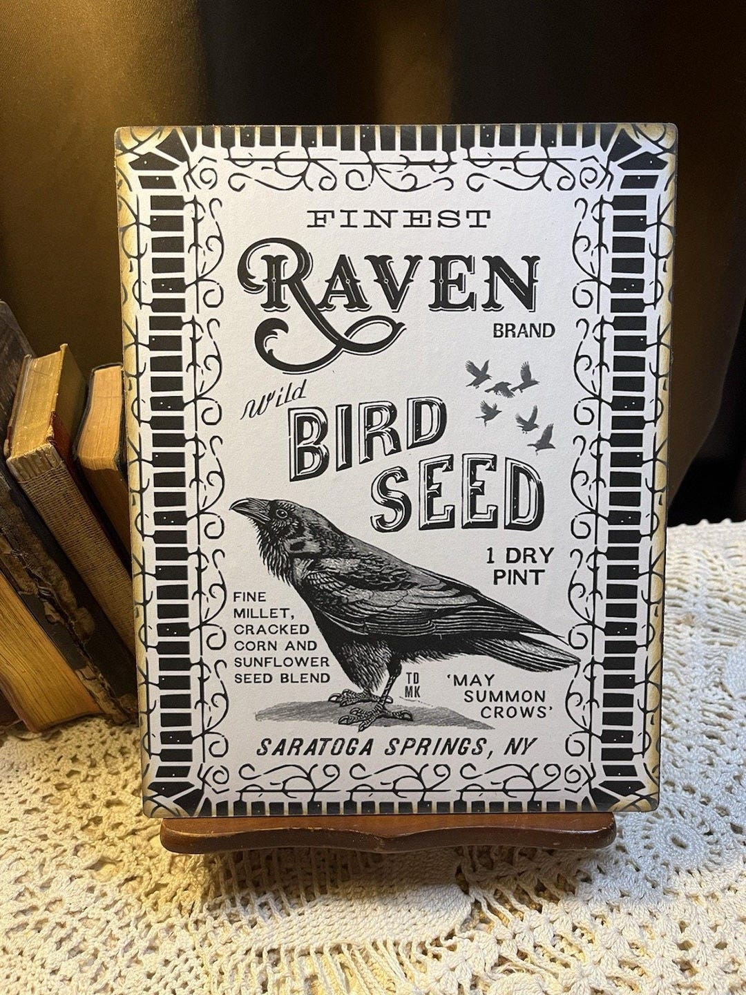 Edgar Allan Poe Handcrafted Plaque Sign, Raven Bird Seed Apothecary ...