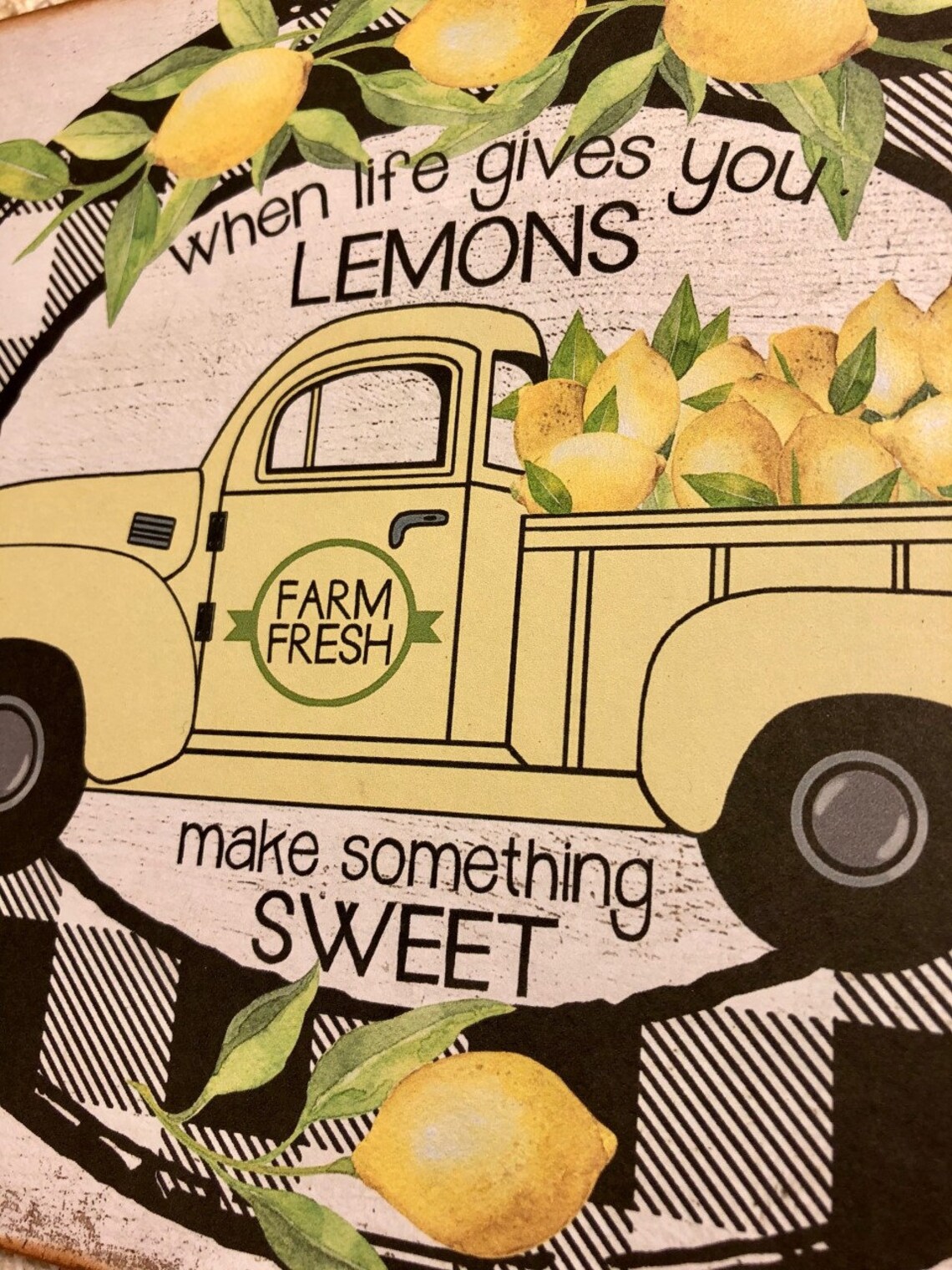 Lemons Farm Fresh Truck Vintage Style Farmhouse Plaque / - Etsy