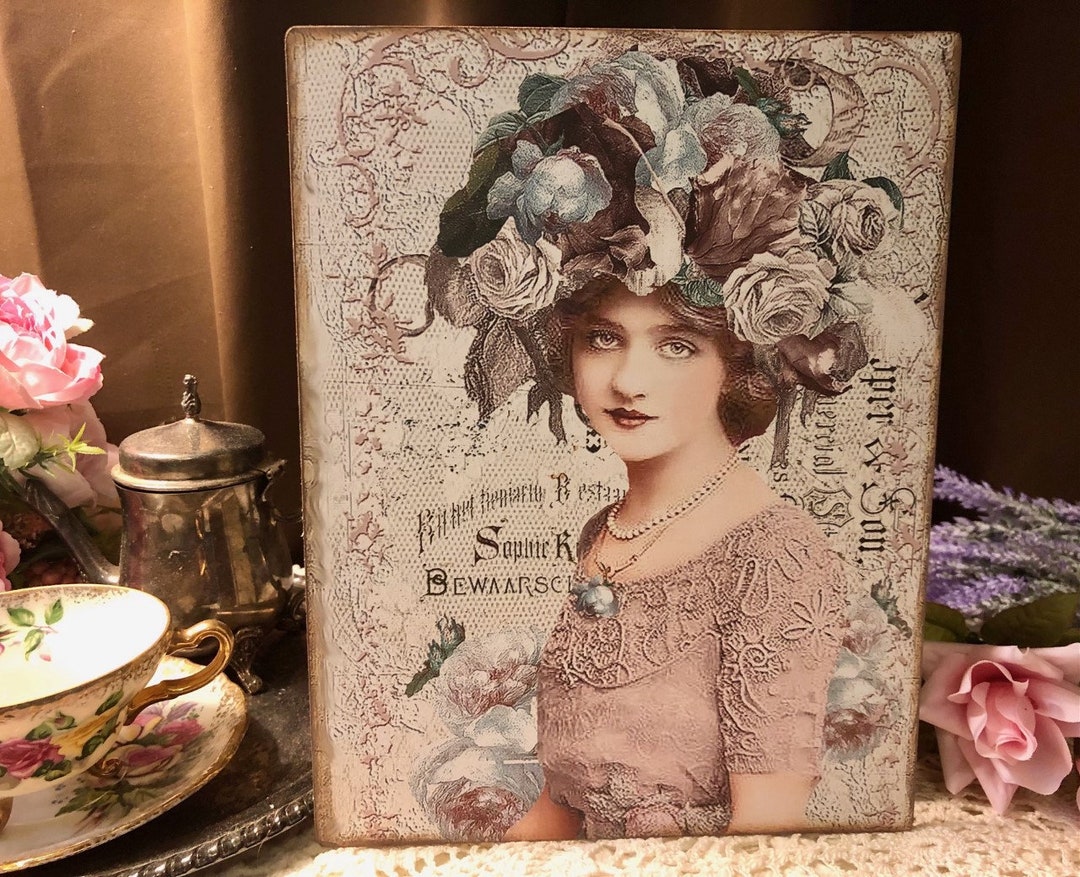 FLOWER LADY, Shabby Chic, Vintage Style Handcrafted Plaque / Sign - Etsy