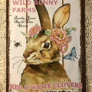 Wild Bunny Farms, Rabbit, Easter HANDCRAFTED Plaque / Sign - Etsy