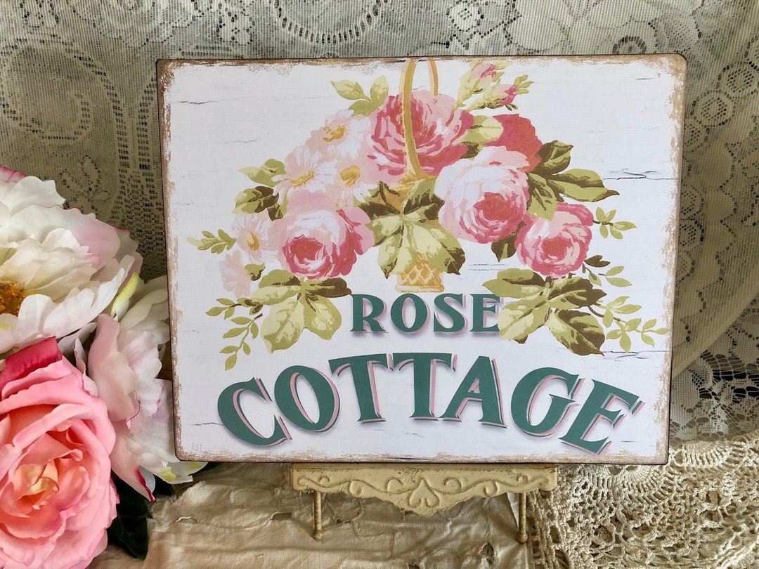Rose Cottage, Shabby Chic Plaque / Sign - Etsy