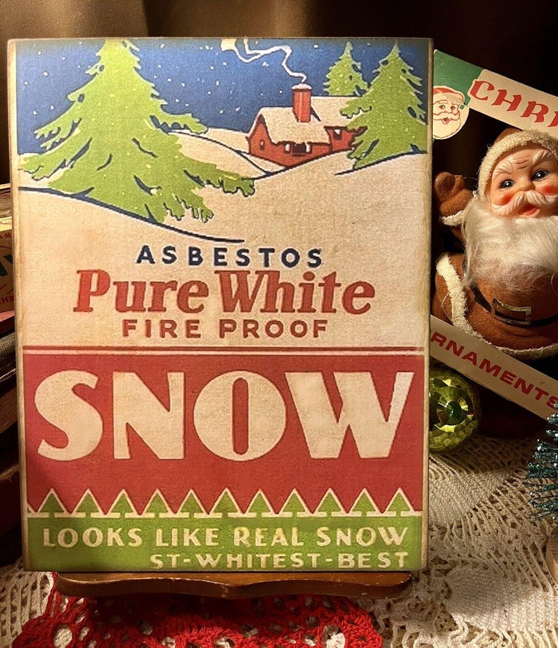 Retro Christmas Deco Advertisement, Snow, Handcrafted Plaque / Sign #3A ...