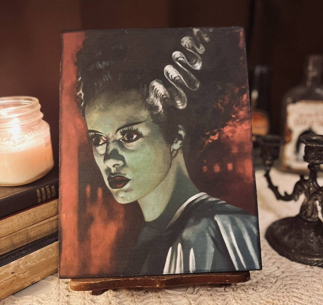 Retro Halloween, Bride of Frankenstein, Handcrafted Plaque / Sign - Etsy