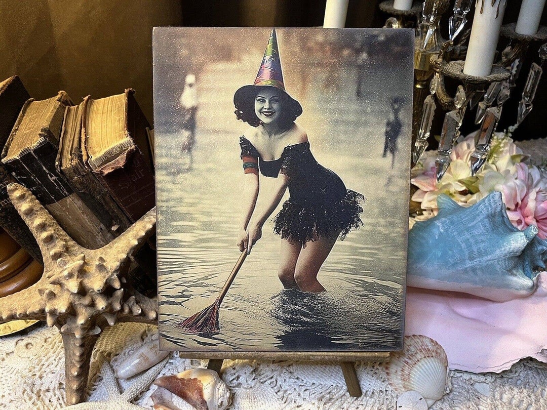 Beach Witch, Whimsy Halloween, Kitschy, Handcrafted Plaque / Sign #13 ...