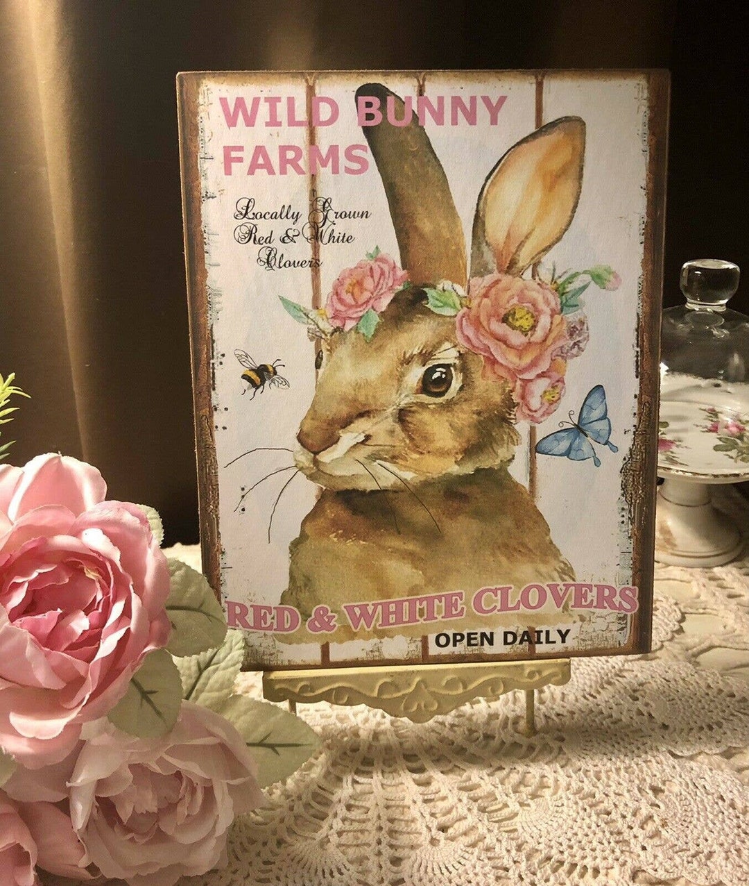 Wild Bunny Farms, Rabbit, Easter HANDCRAFTED Plaque / Sign - Etsy