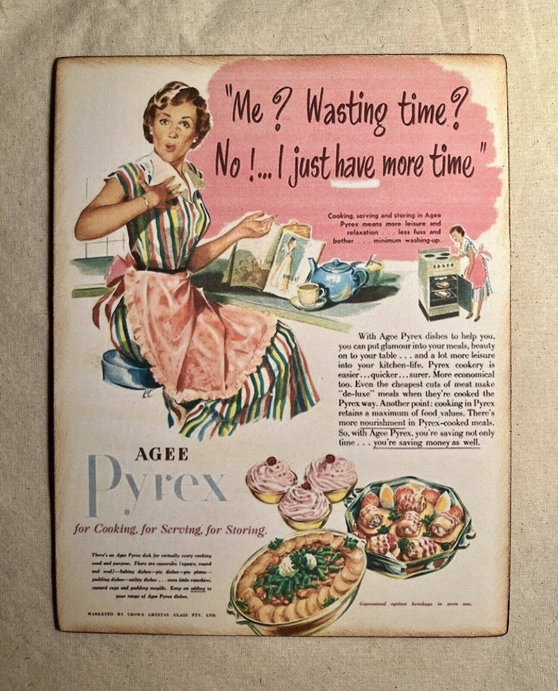 Pyrex Lady Retro Advertisement Handcrafted Plaque / Sign 4 - Etsy
