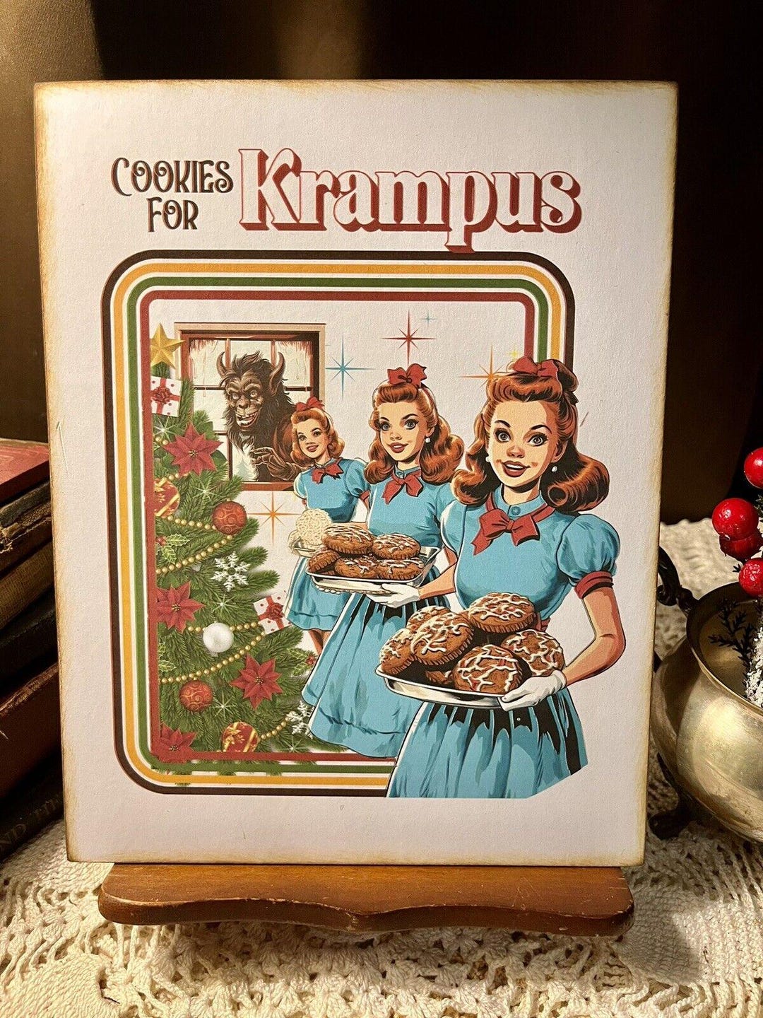 Cookies for Krampus , Retro Style Handcrafted Plaque / Sign #1 - Etsy