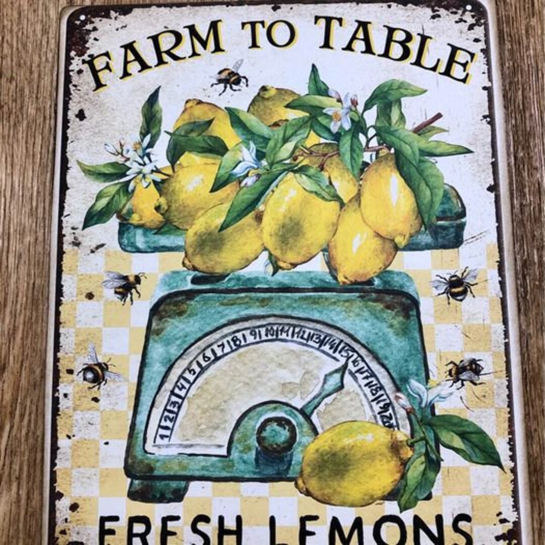 LEMONS, Farm to Table, Bees, Vintage Scale, Farmhouse Style ...