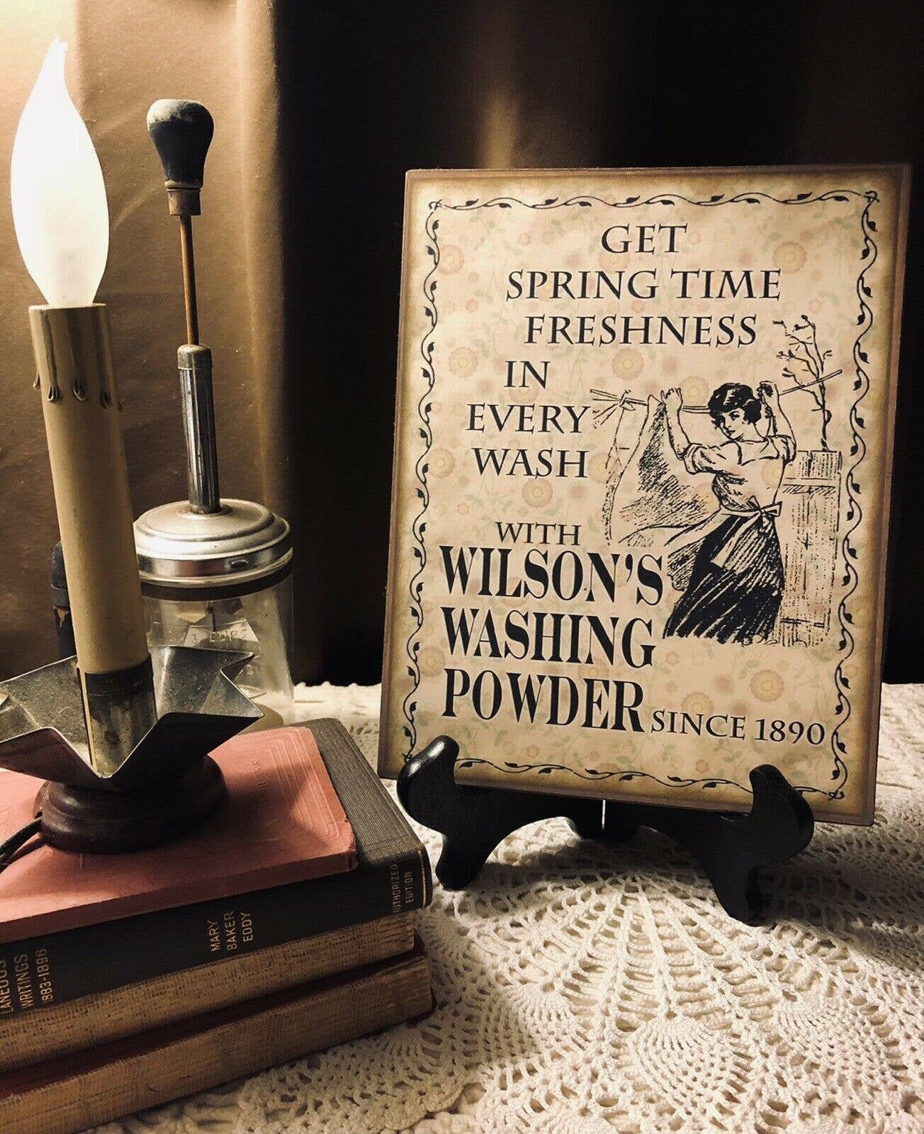 Primitive Laundry Folk Art Country Wilson's Washing Powder PLAQUE ...