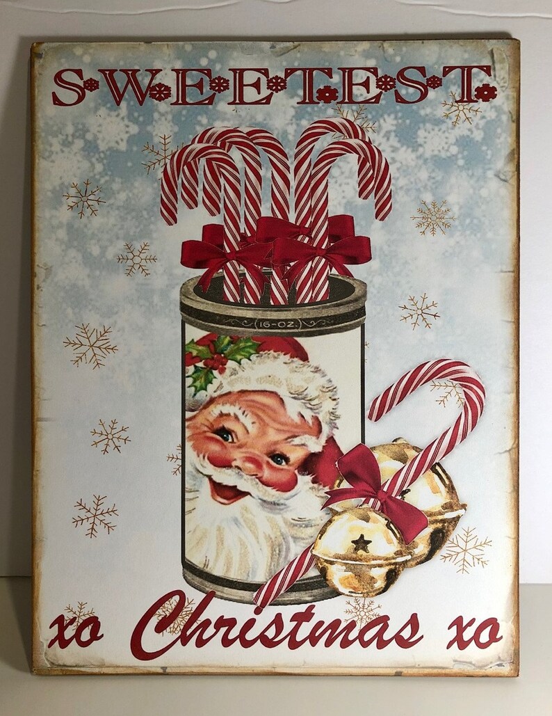 RETRO Santa Sweetest Christmas Candy Canes Handcrafted - Etsy