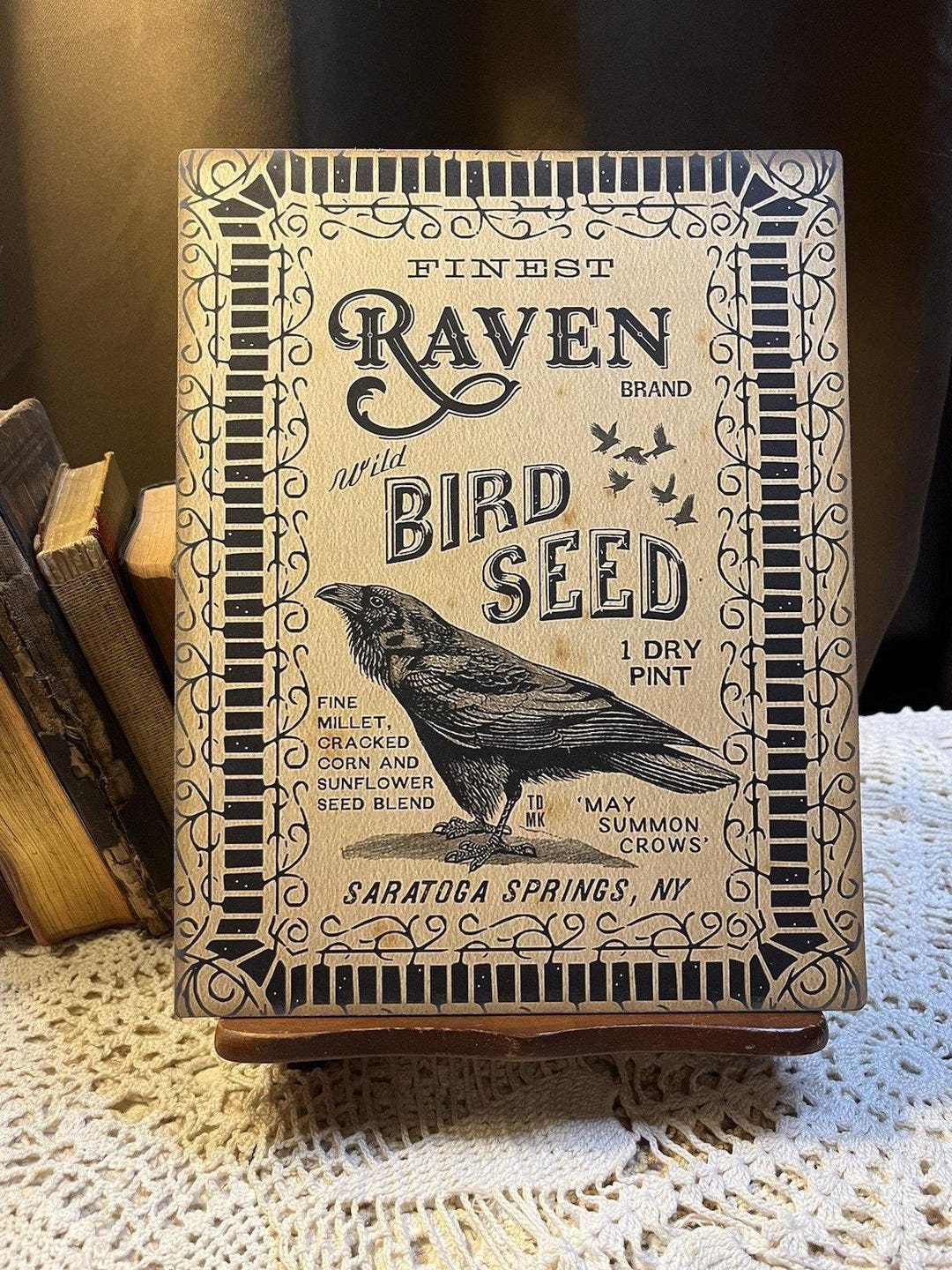 Edgar Allan Poe Handcrafted Plaque Sign, Raven Bird Seed Apothecary ...