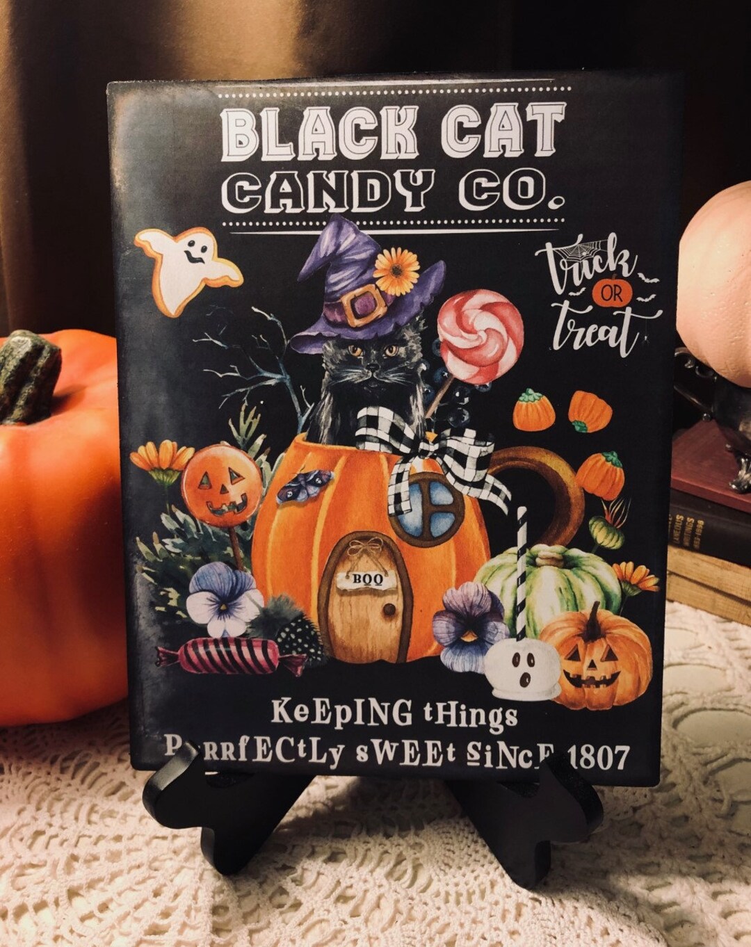Black Cat Candy Company, Halloween, Handcrafted Plaque / Sign - Etsy