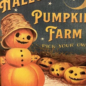 Halloween Pumpkin Farm, Retro, Vintage Style, Handcrafted MINI Plaque ...
